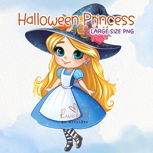 Halloween Princess PNG Clipart Set. Cute Princesses Cinderella ...