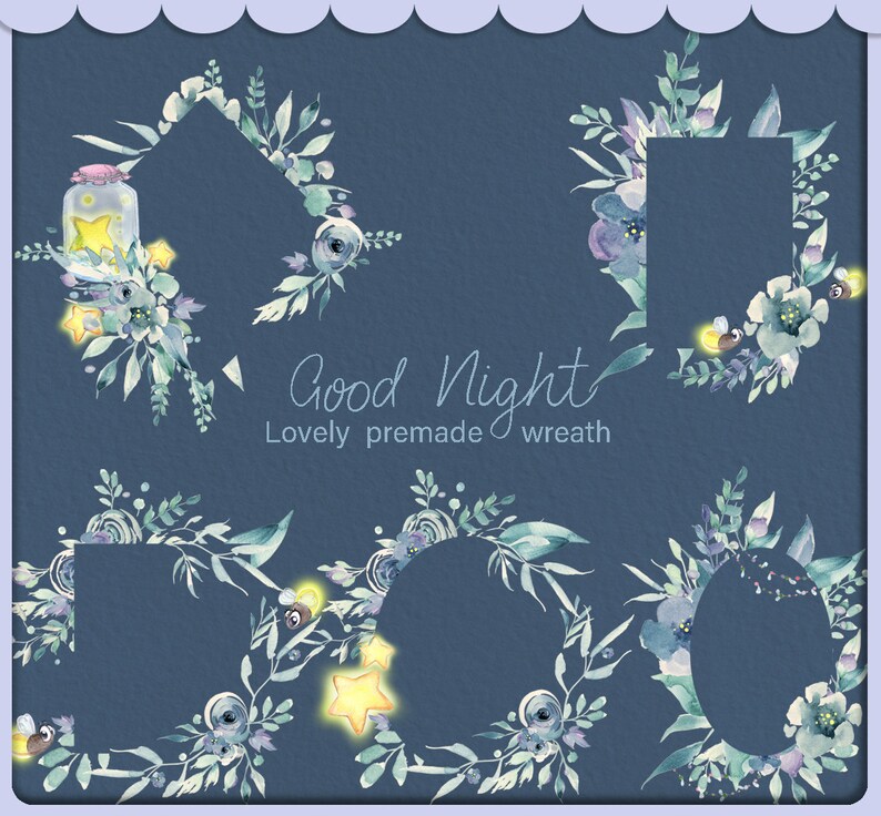 Fox watercolor PNG clipart. Good Night graphic. Arctic fox | Etsy