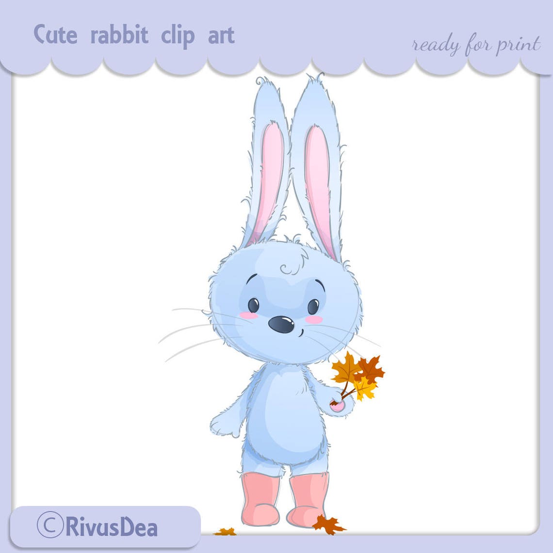 Bunny Clipart. Autumn Rabbit PNG Clip Art. Cute Hare Pack With - Etsy