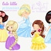 Cute Princess PNG Clipart Set. Princesses, Fairytale, Girl, Birthday ...