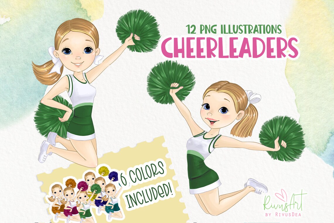 Cheerleader Png Bundle Clipart Sports Team Clip Art Etsy