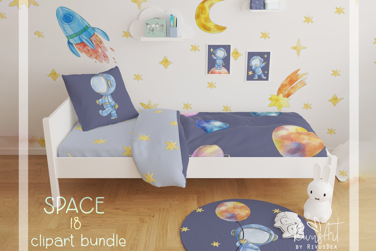 Cute Space Clipart Space Art Kids Outer Space Clip Art - Etsy