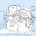 Christmas Digital Stamp Cute Snowmans Download. Digi Stamp | Etsy