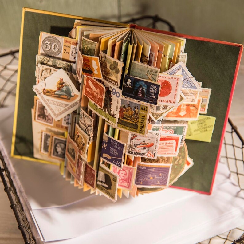 Ladybird 'stamp Collecting' Unique Book Sculpture - Etsy