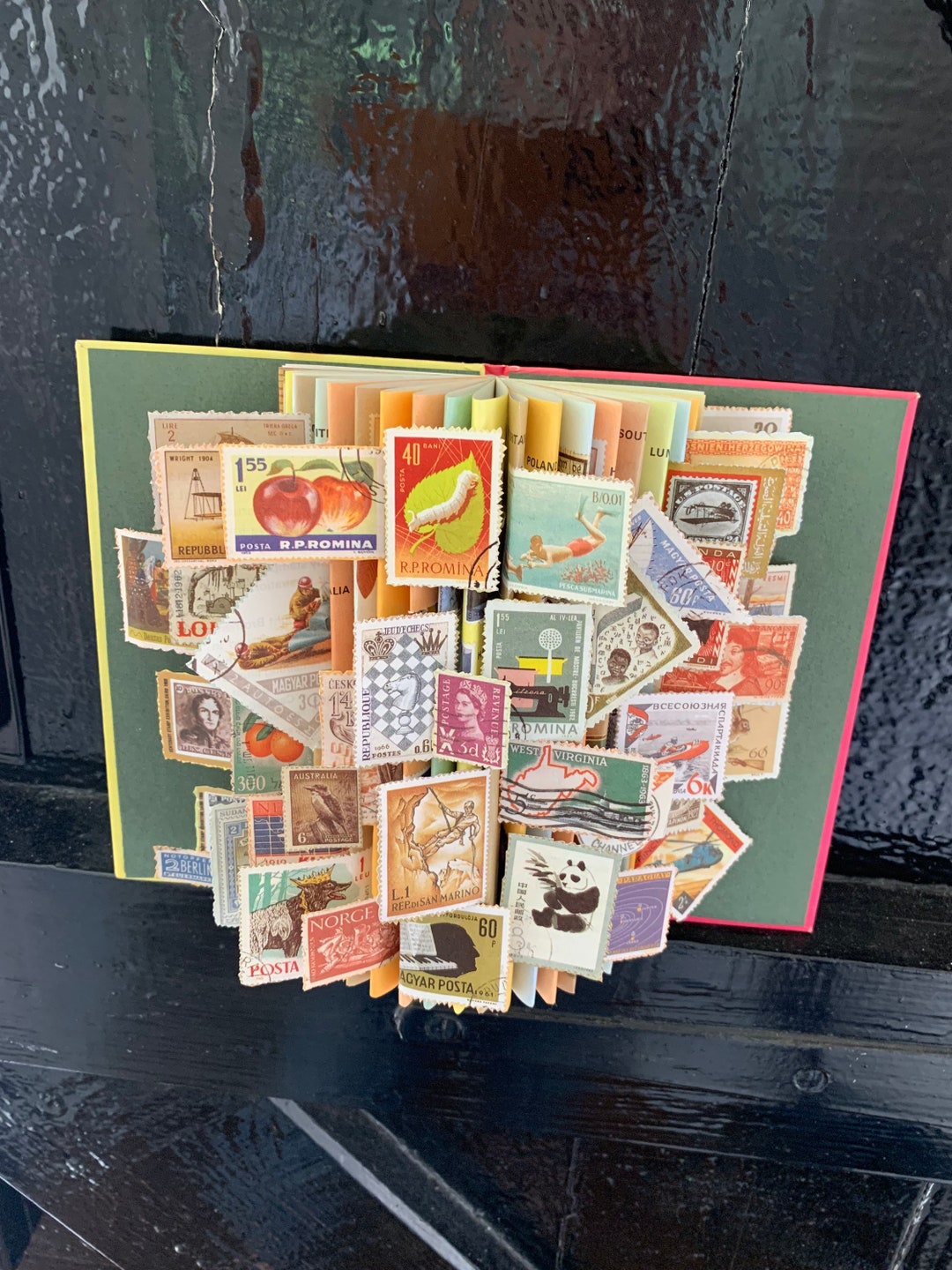 Ladybird 'stamp Collecting' Unique Book Sculpture - Etsy