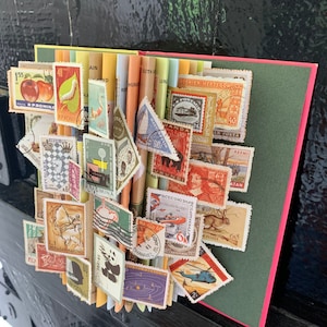 Ladybird 'stamp Collecting' Unique Book Sculpture - Etsy