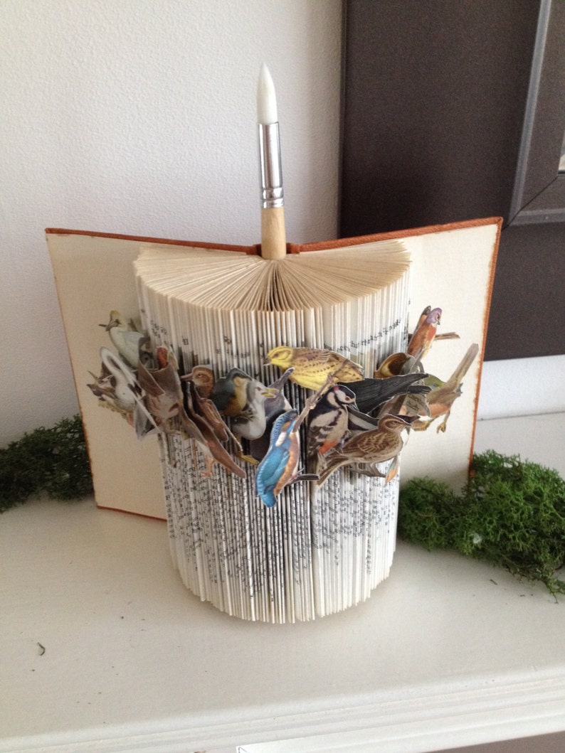 Unique 'observer Book of Birds' Book Sculpture - Etsy