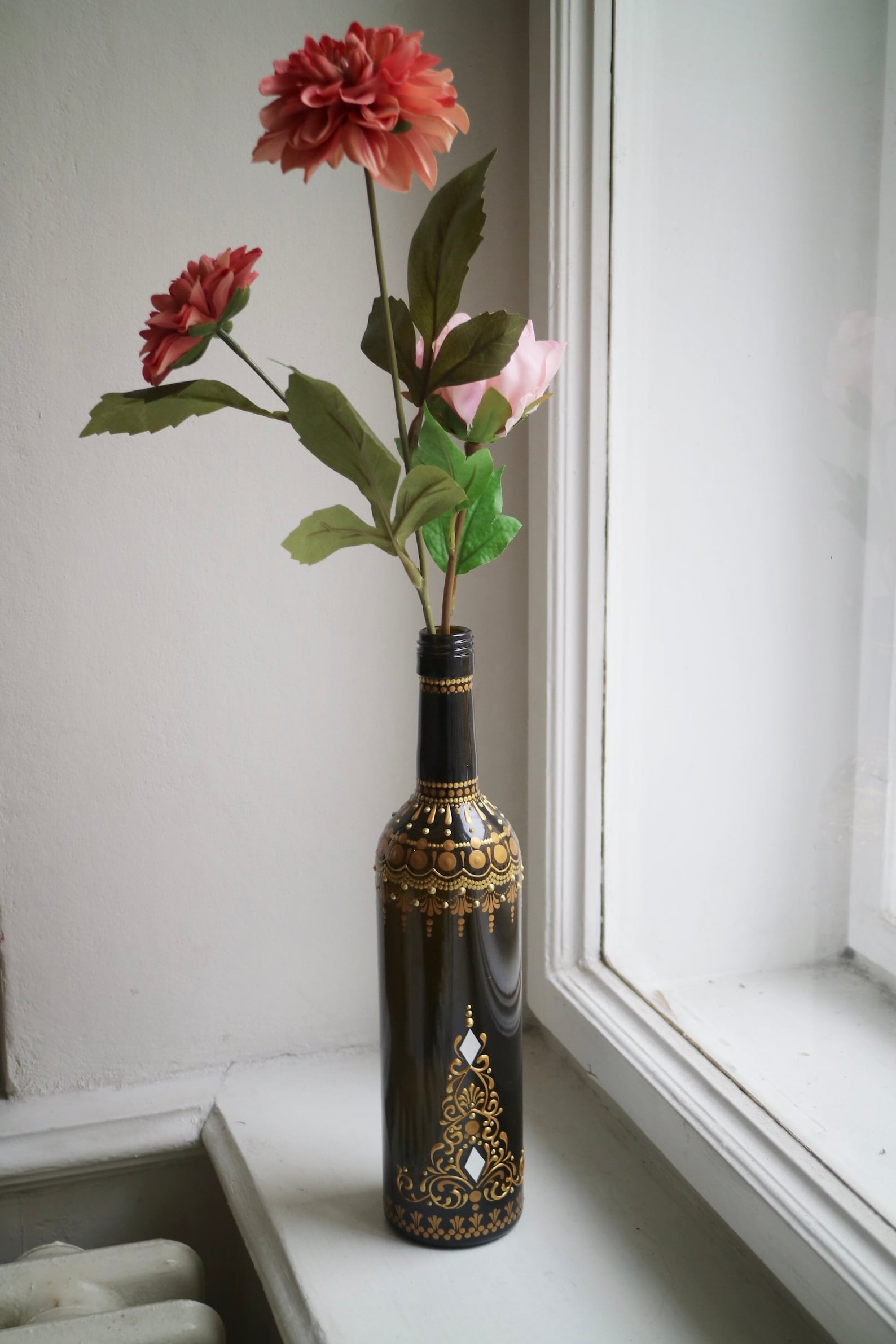 Vintage Retro Henna Flower Vase Decor Flower Vase Hand - Etsy