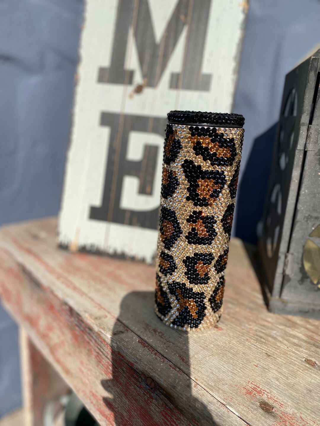 Bling Bling Leopard Rhinestone Tumbler Free Shipping - Etsy