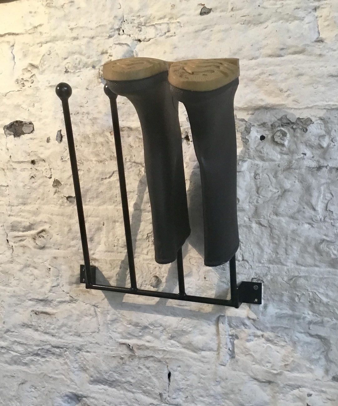 Handmade in the UK Black Wrought Iron Steel Metal Welded Wall Mounted 2 ...