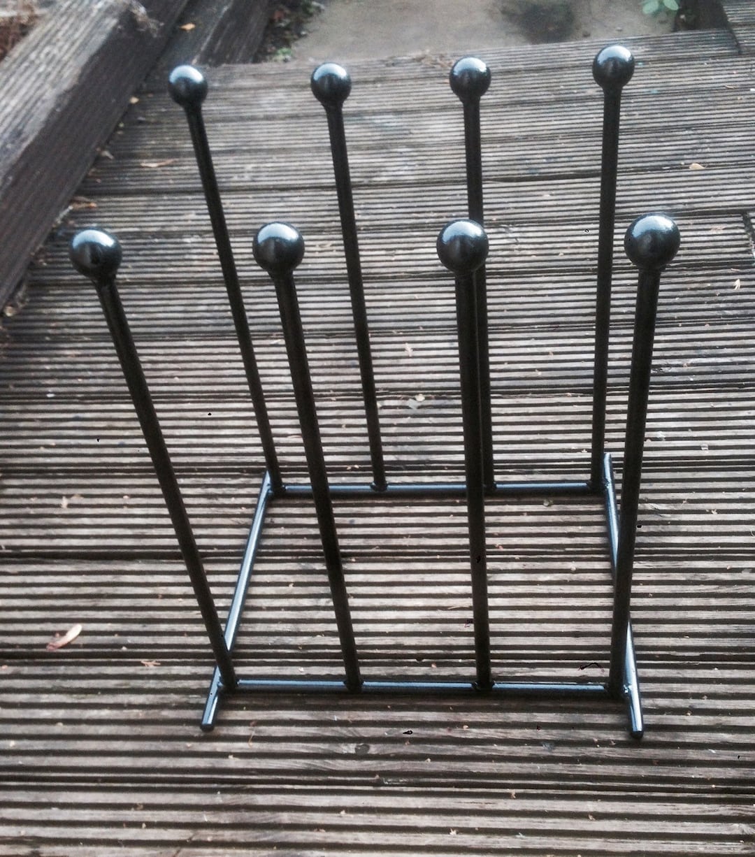 Handmade in the UK Black Wrought Iron Steel Metal Welded Two Row Free ...