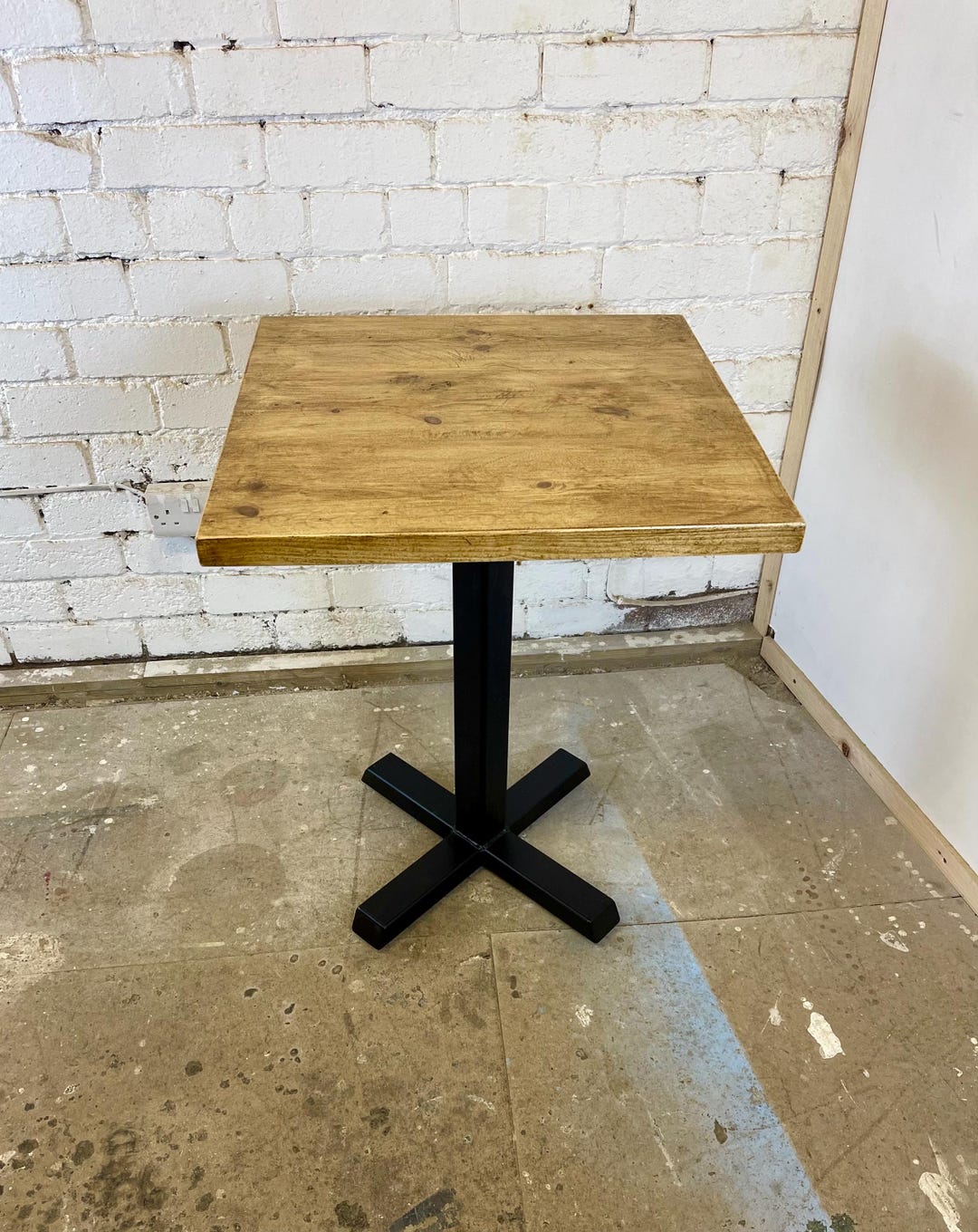 Handmade UK Square Raw Steel/black Metal and Wood Rustic Industrial ...