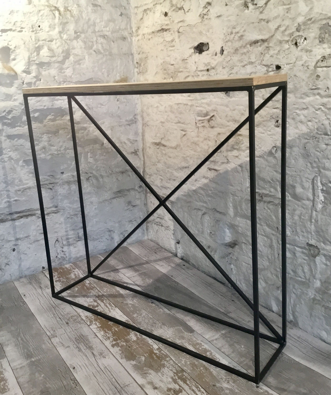 Handmade in the UK Industrial Style Minimal Narrow Console Hall Table ...