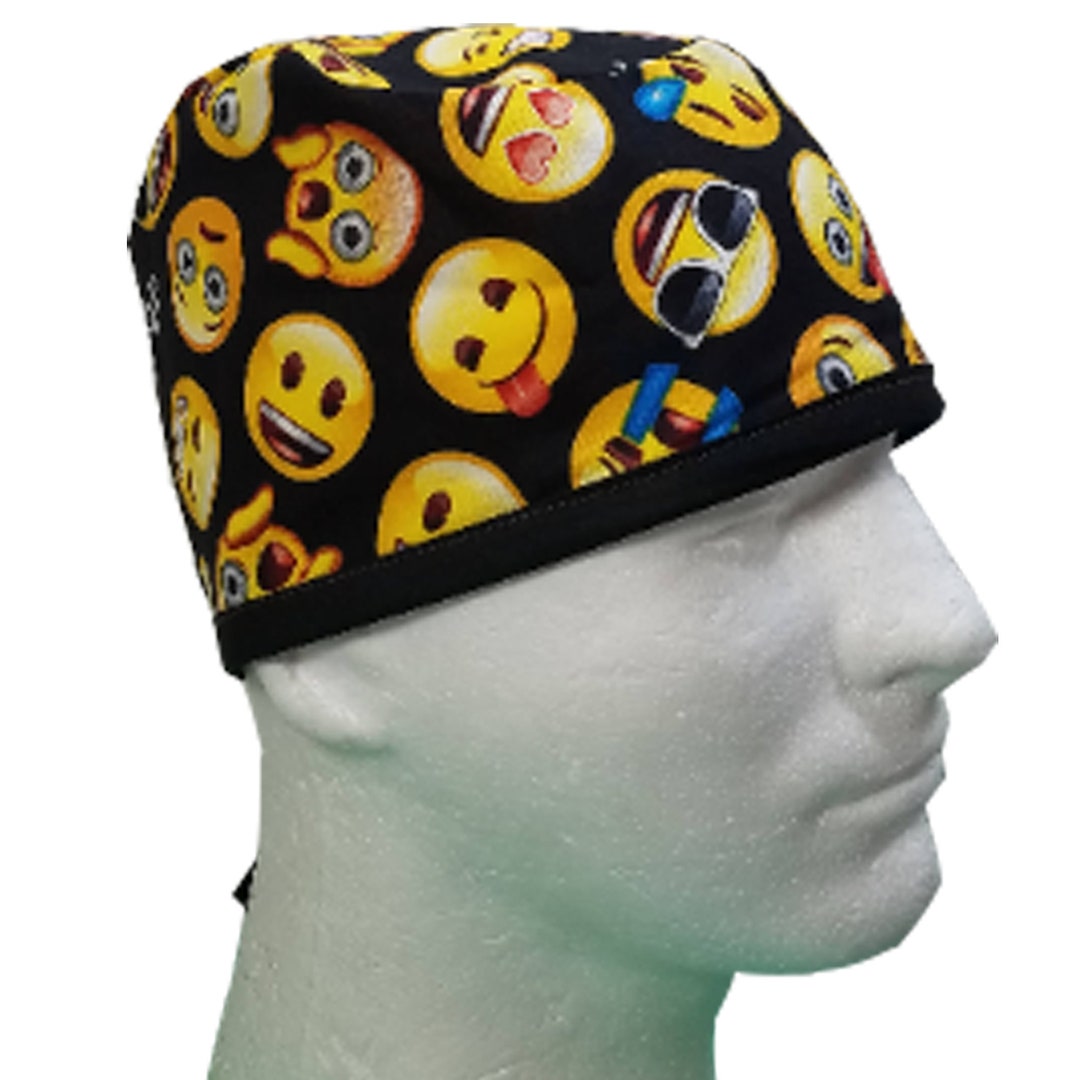 Men's Surgical Scrub Hats, or Scrub Caps - Emoji Cotton 100% - Etsy