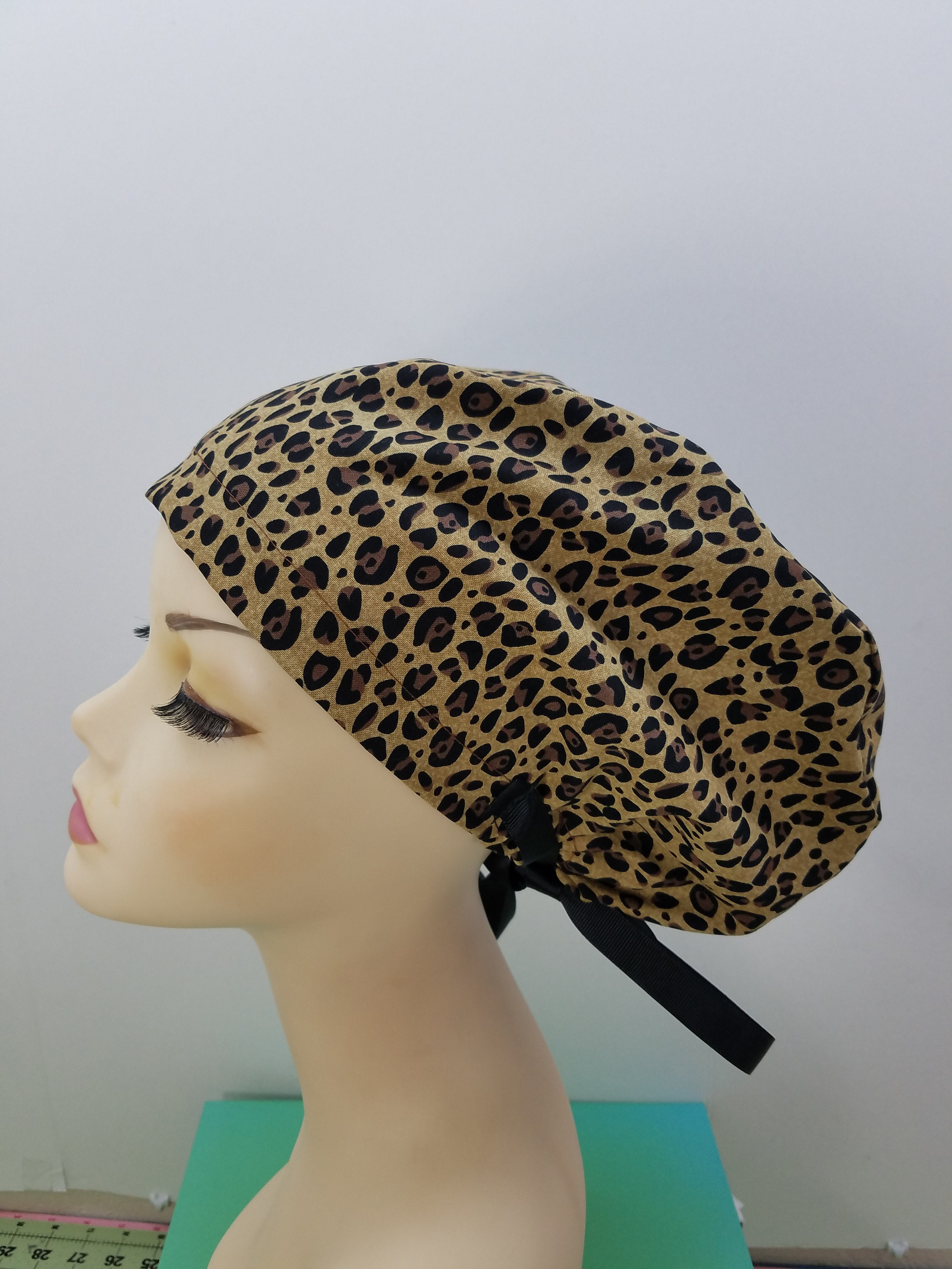 Women's Surgical Scrub Hats or Scrub Caps Leopard Sand - Etsy