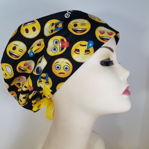 Women's Surgical Scrub Hats, or Scrub Caps-full of Emoji - Etsy