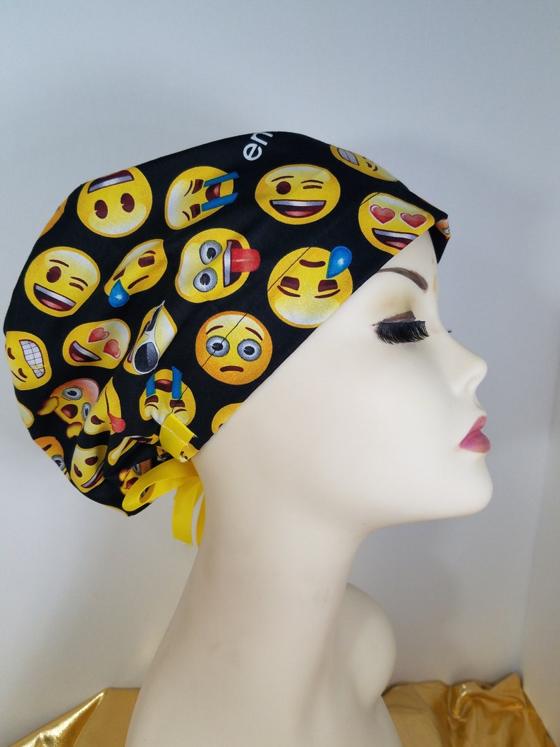 Women's Surgical Scrub Hats or Scrub Caps-full of Emoji - Etsy