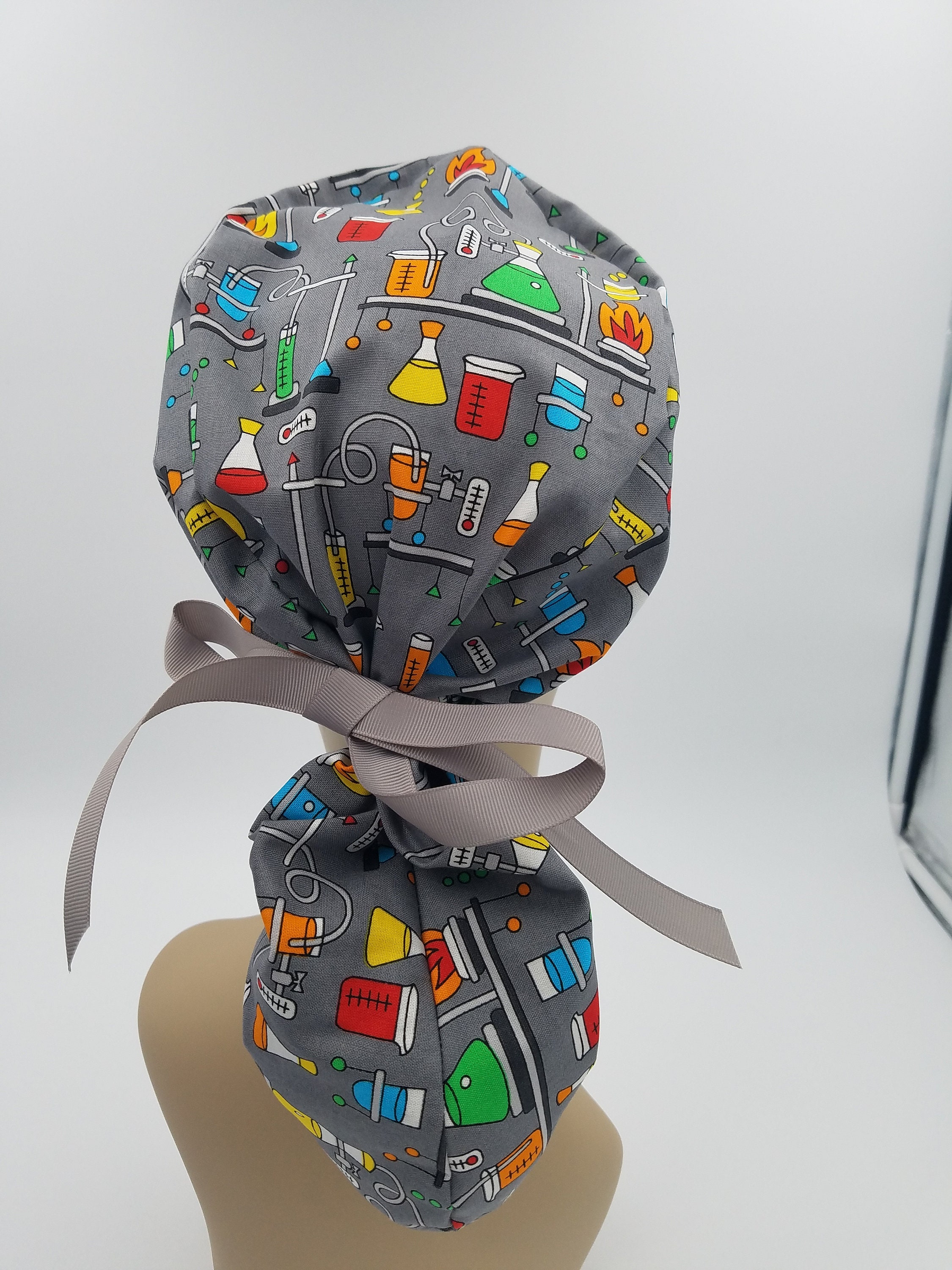 Surgical Cap Ponytail Style-science Fair - Etsy