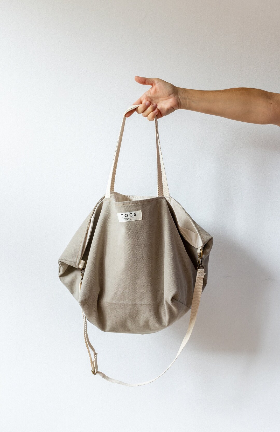 Extra Large Sweet Gray Tote Bag With Leather Handles, Extra Large ...