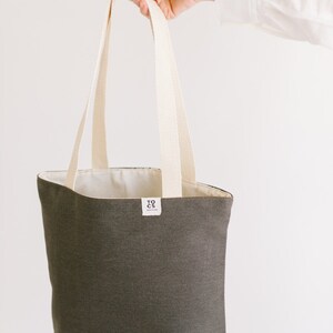 Everyday Gray Cotton Tote Bag Eco Tote Bag Casual Style Gray - Etsy