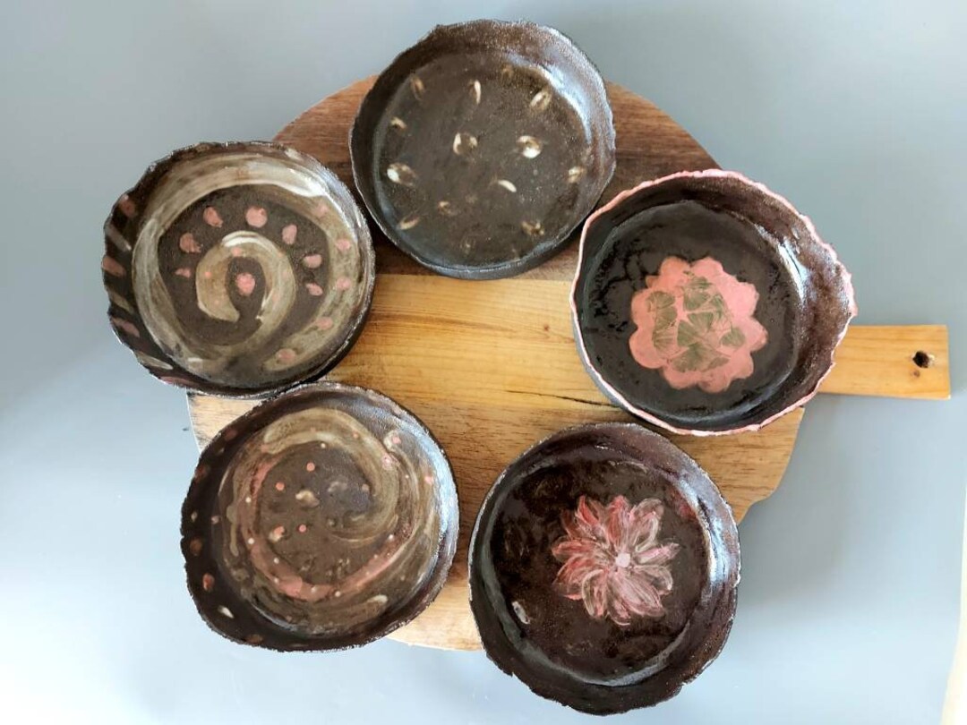 Black Ceramic Dinnerware Set, Dishware Set, Rustic Design, Decorative ...