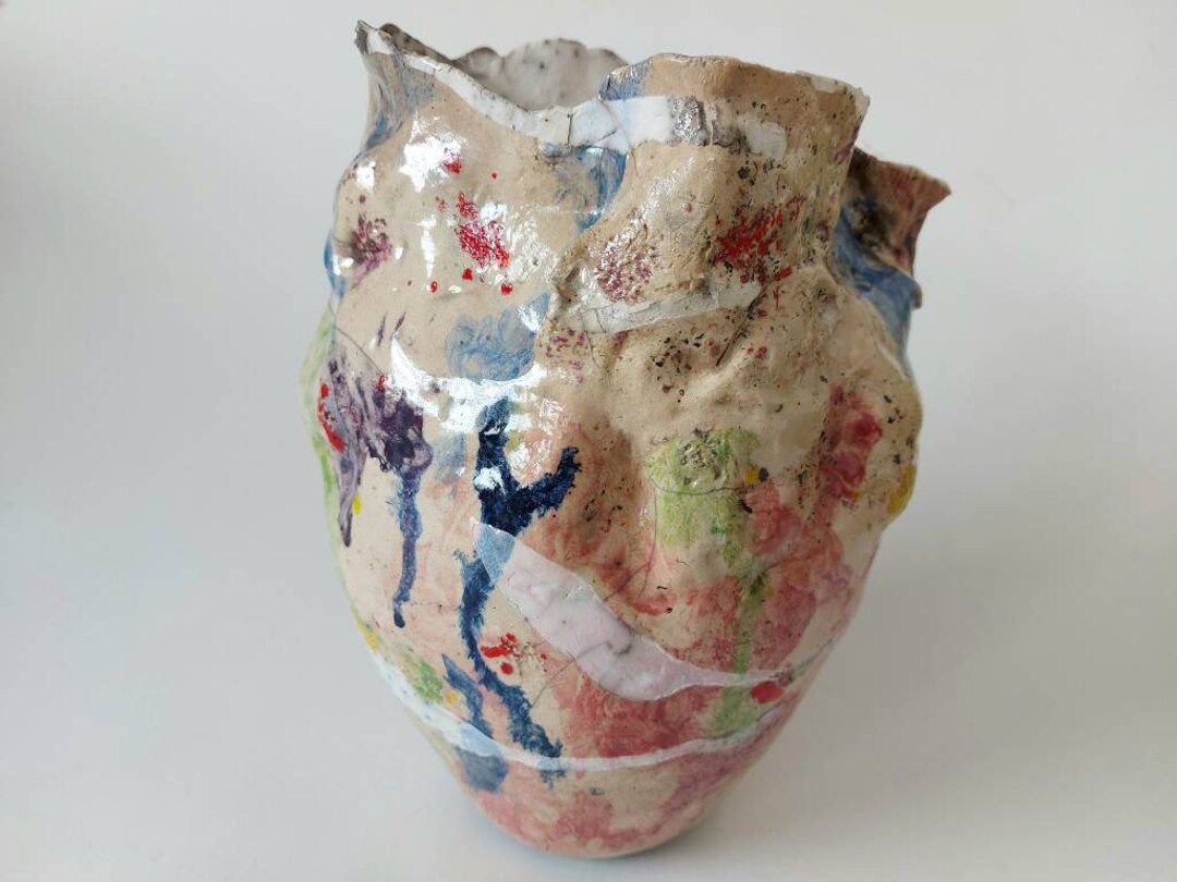 Raku Pottery, Raku Vase, Unique Gift for Ceramic Collector, Organic ...