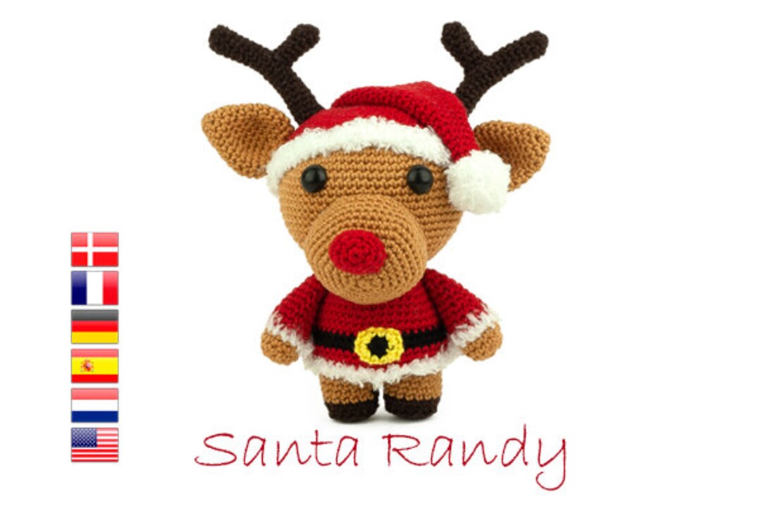 Crochet Pattern Santa Randy Amigurumi - Christmas - Reindeer - Stuffed ...