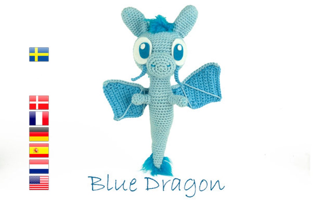 Crochet Pattern Blue Dragon - Etsy