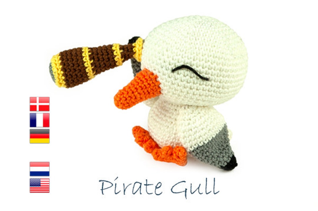 Crochet Pattern Pirate Gull Amigurumi - Stuffed Animal - Diy - Etsy