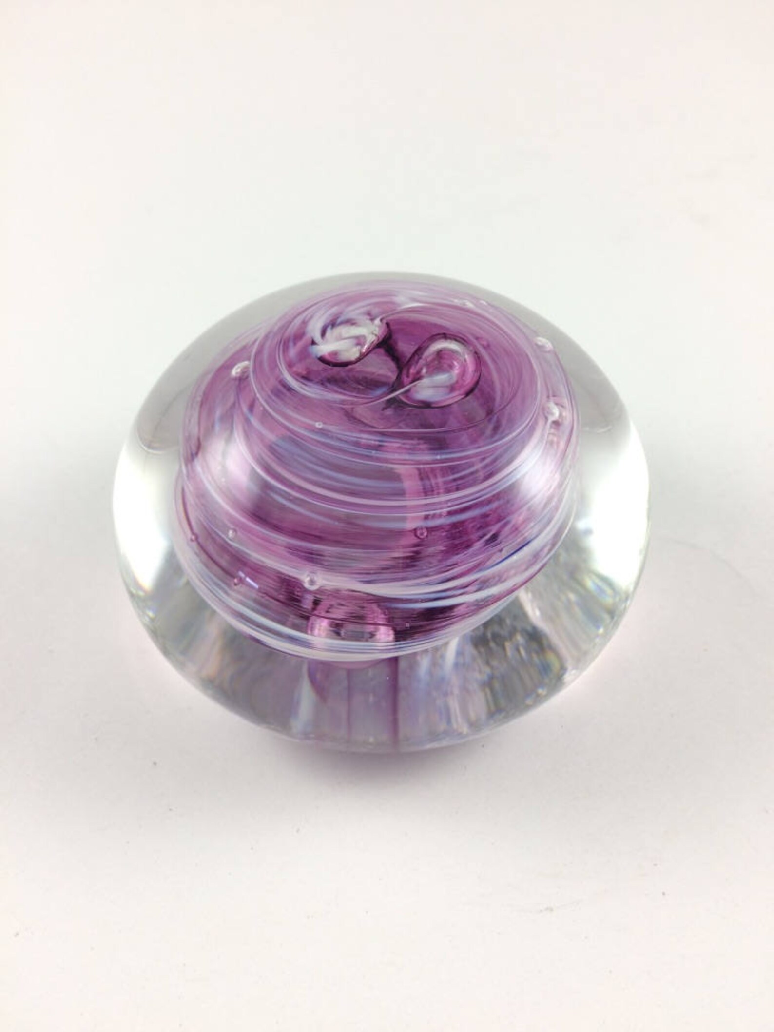 Pink and White Swirl Paperweight - Etsy