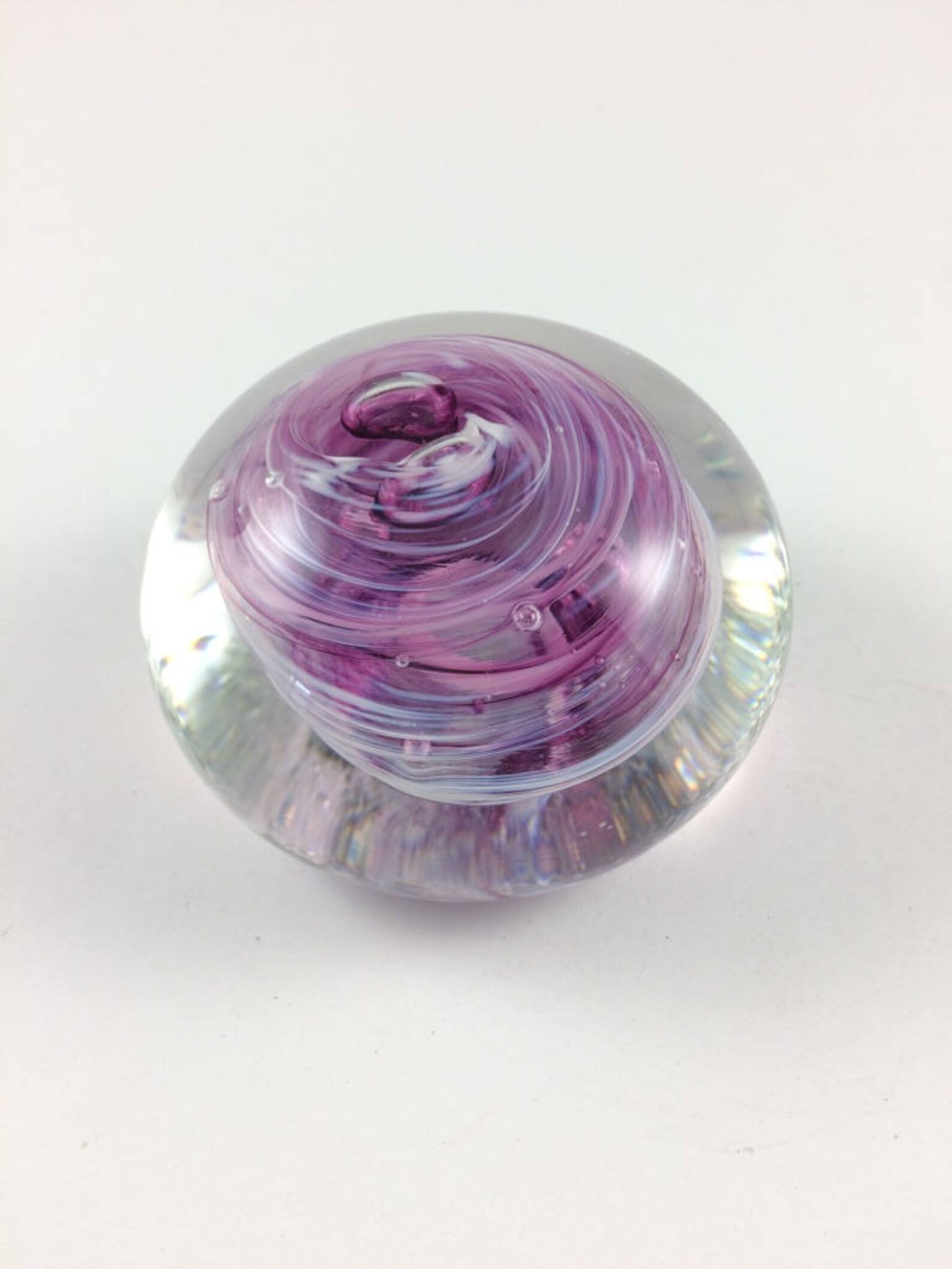 Pink and White Swirl Paperweight - Etsy