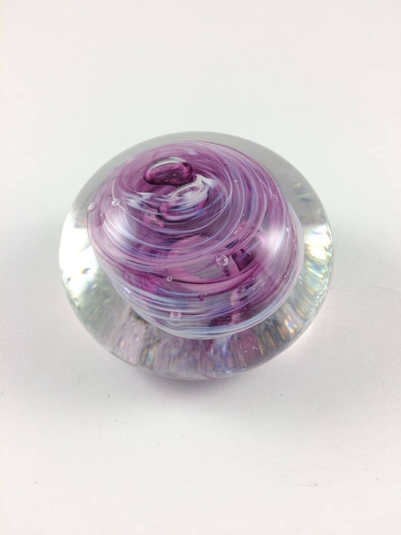Pink and White Swirl Paperweight - Etsy