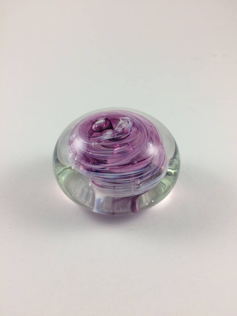Pink and White Swirl Paperweight - Etsy
