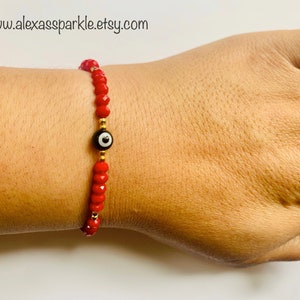 Evil Eye Red and Gold Protection Bracelet - Pulsera Proteccion Mal De ...