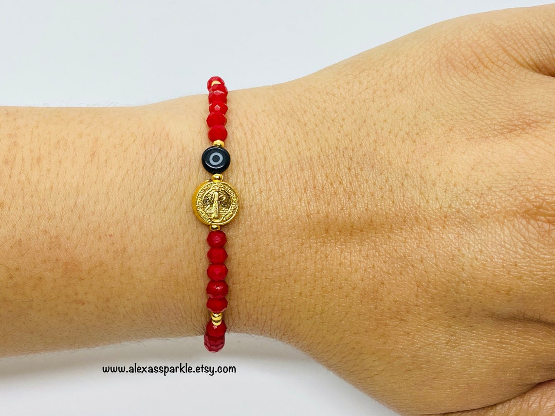 Saint Benedict and Evil Eye Protection Bracelet - Pulsera Proteccion ...