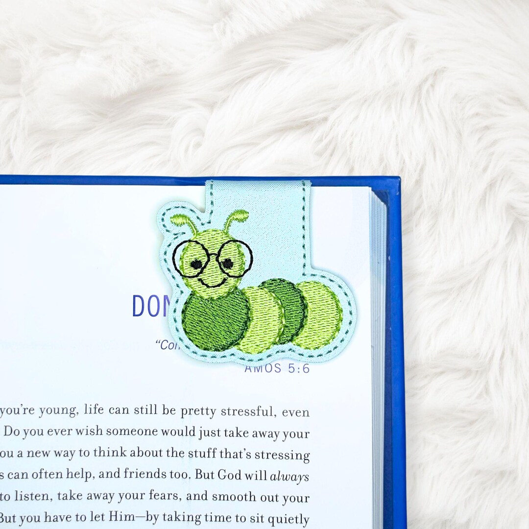 ITH 4x4 Worm Foldover Magnetic Bookmark, in the Hoop, Machine ...