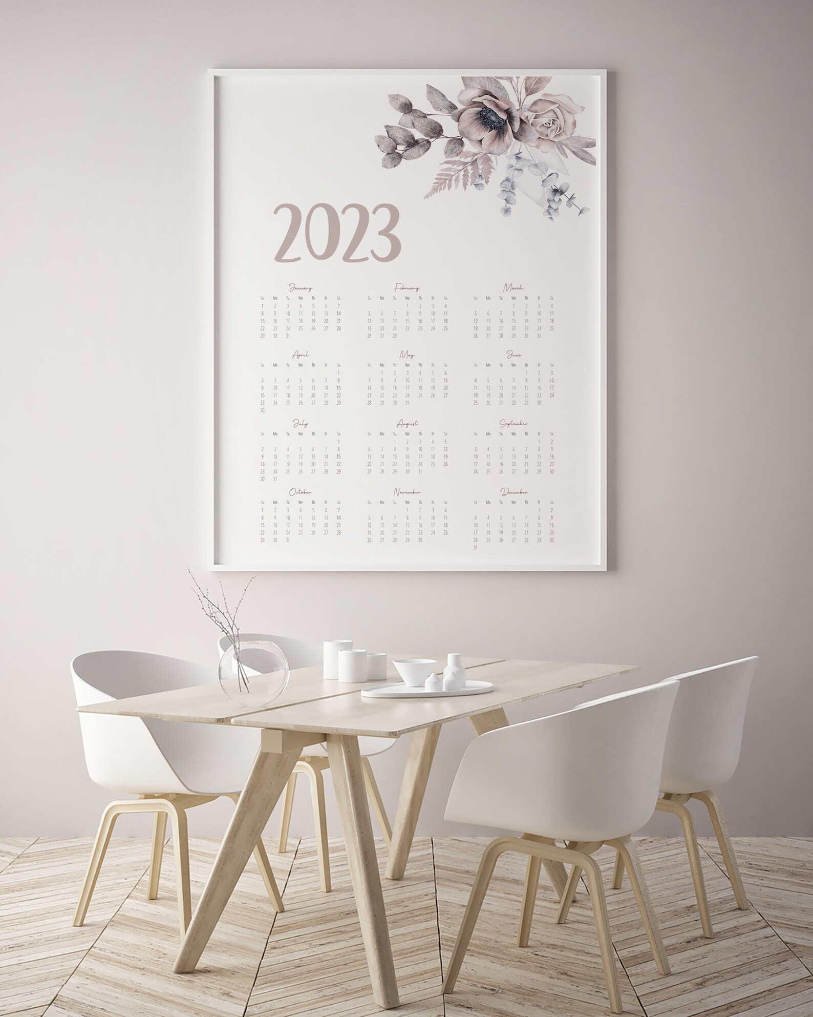 2023 Wall Calendar Printable Calendar Year Wall Calendar - Etsy