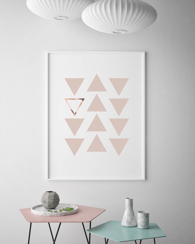 Pink and Copper Print Blush and Copper Art Blush and Copper | Etsy