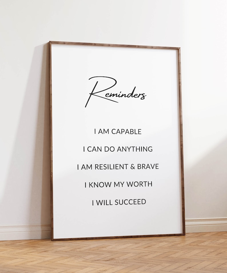 Set of 6 Positive Affirmations Posters for Women Affirmation - Etsy