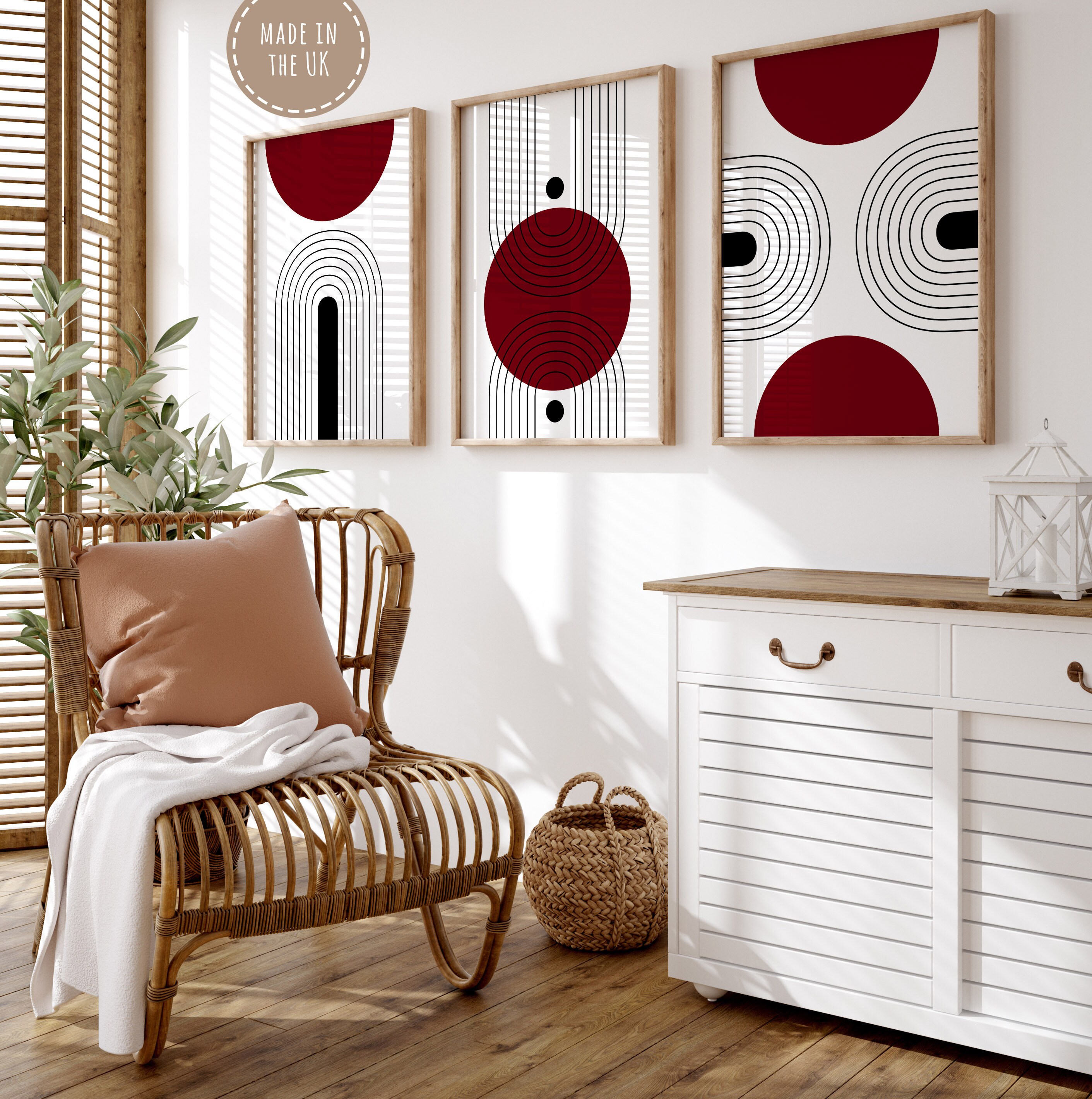 Printable Wall Art Set of 3 Digital Download, Mid Century Modern ...