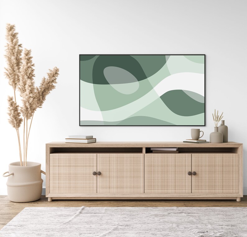 Sage Green Samsung Frame TV Art Modern Abstract Green Art for - Etsy