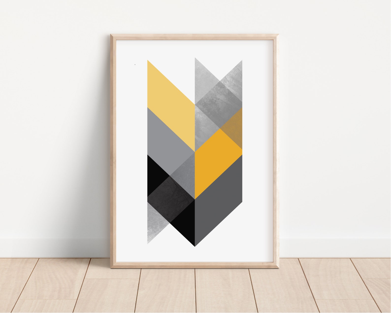Mustard Chevron Print Geometric Art Mustard Poster Black & - Etsy