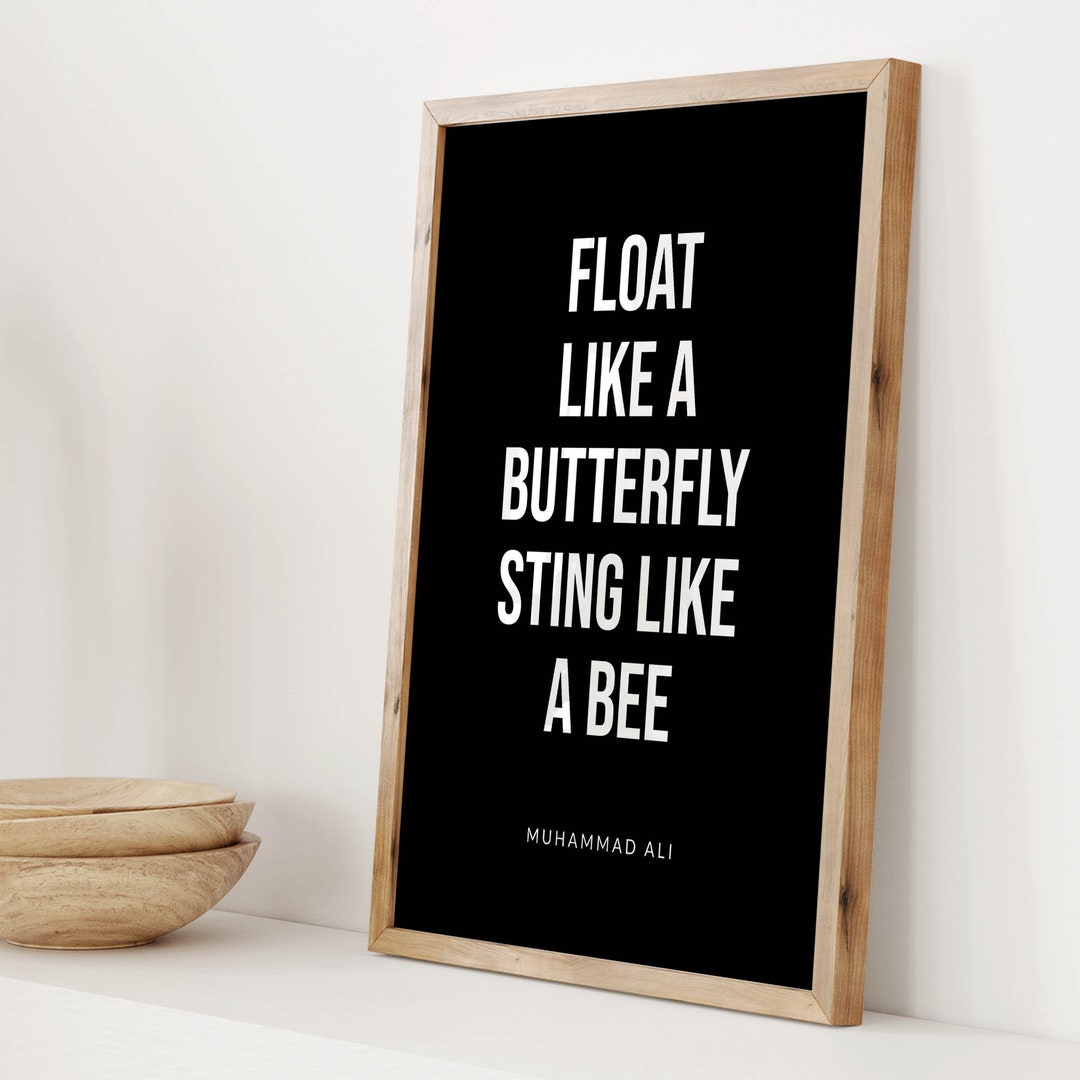 Muhammad Ali Motivational Quote Wall Art, Manly Printable Poster Black ...