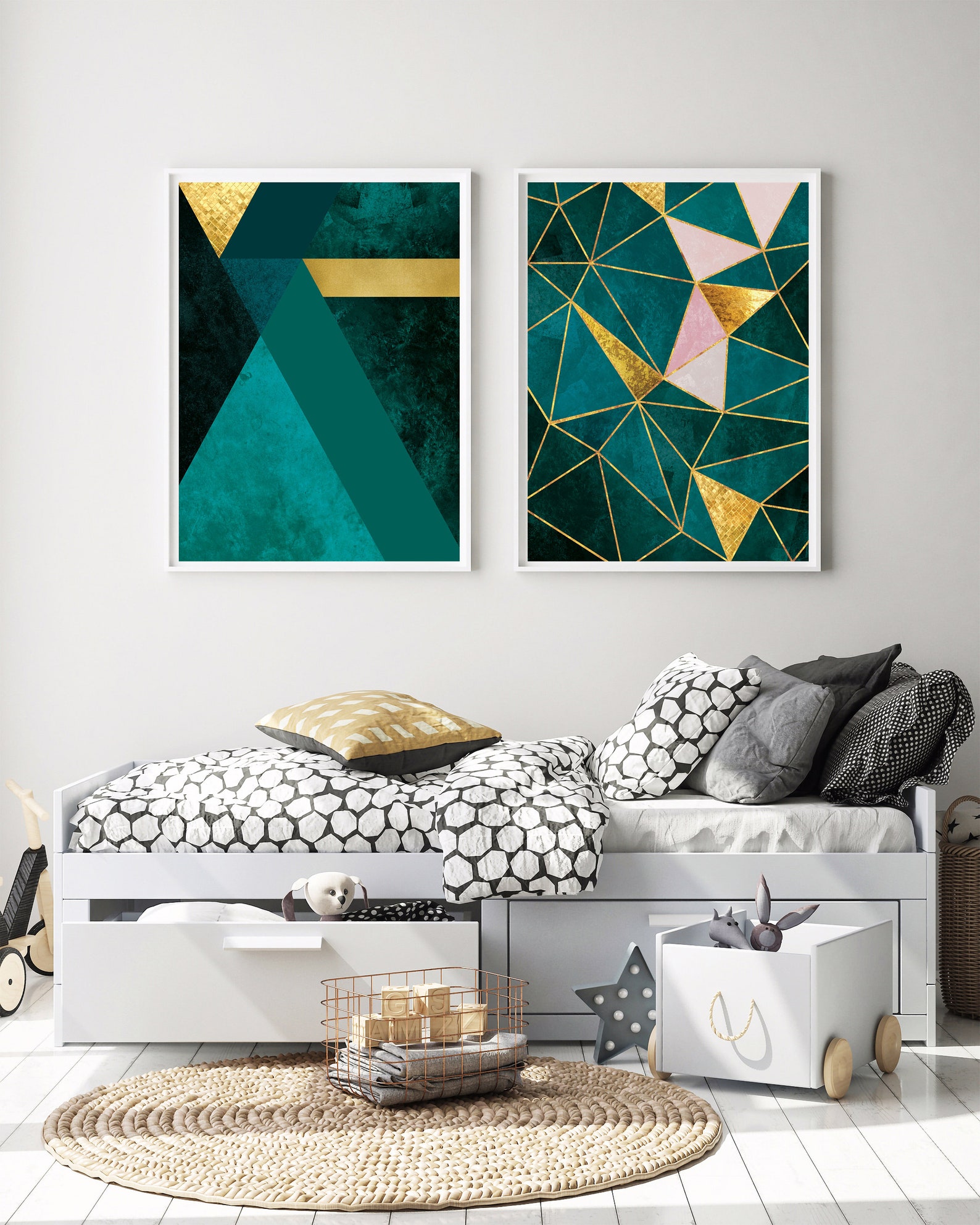 Printable Diptych Wall Art Geometric Posters Set Set of 2 - Etsy