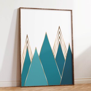 Teal Wall Art Print Digital Download, Green Printable Poster Art ...