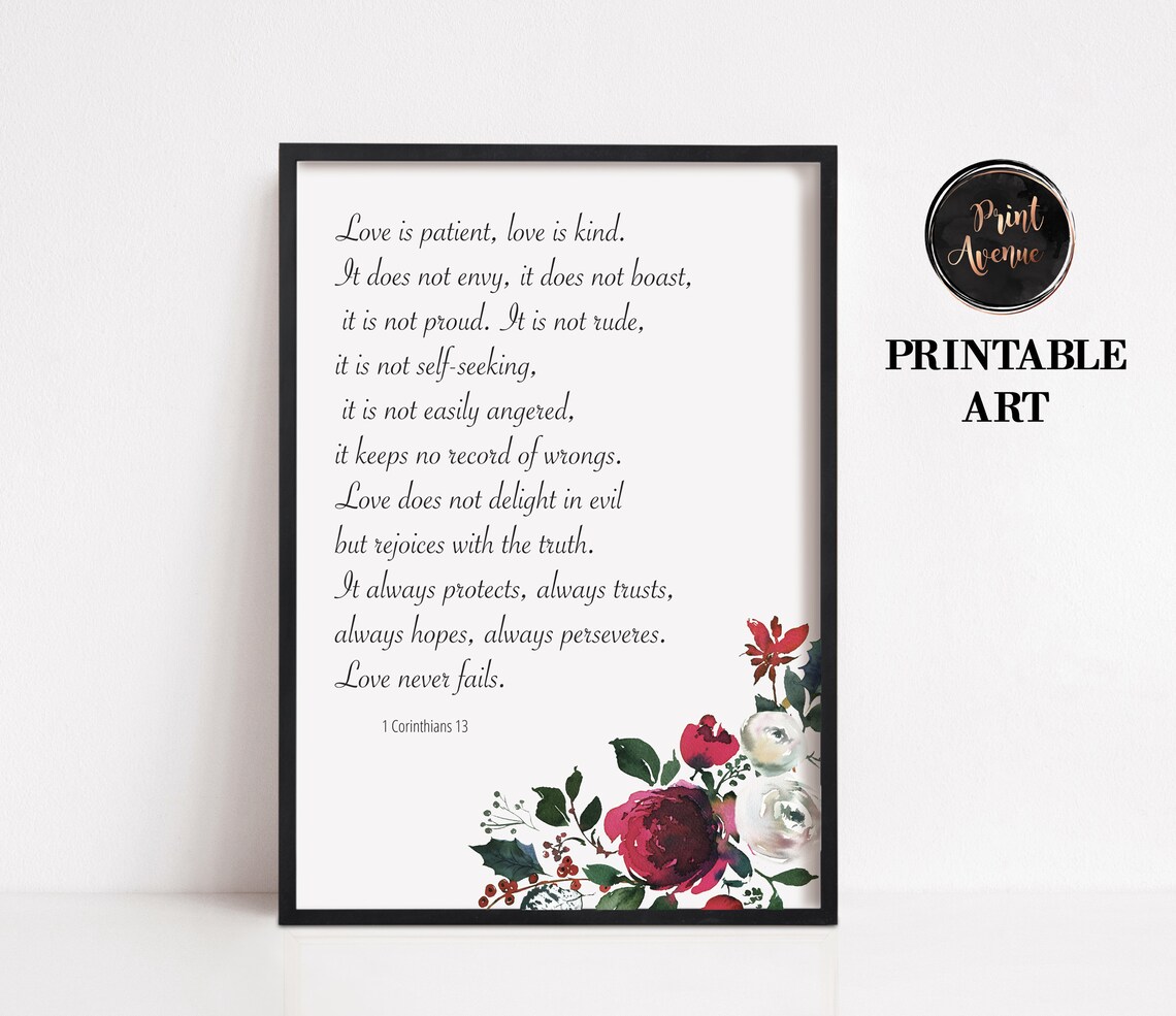 Printable Bible Verse Wall Art Print Christian Wall Art - Etsy