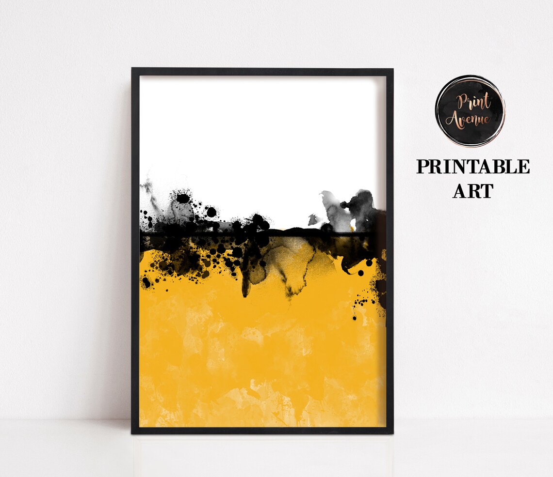 Mustard Print Wall Art Printable Art Digital Print Yellow - Etsy