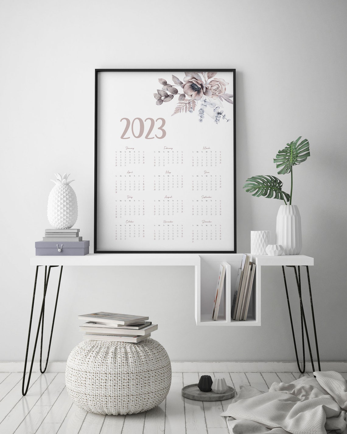 2023 Wall Calendar Printable Calendar Year Wall Calendar - Etsy