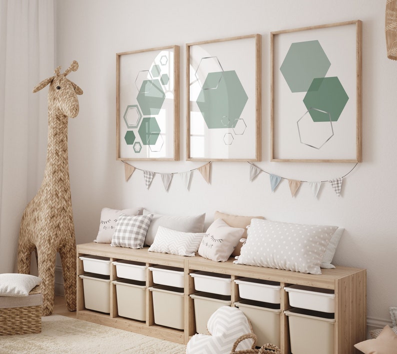 Sage Green Printable Wall Art Sage Green Nursery Decor Set - Etsy