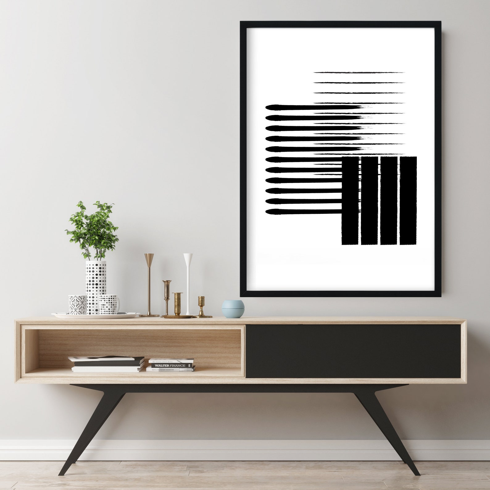 Minimalist Print Black & White Art Simple Poster Geometric | Etsy
